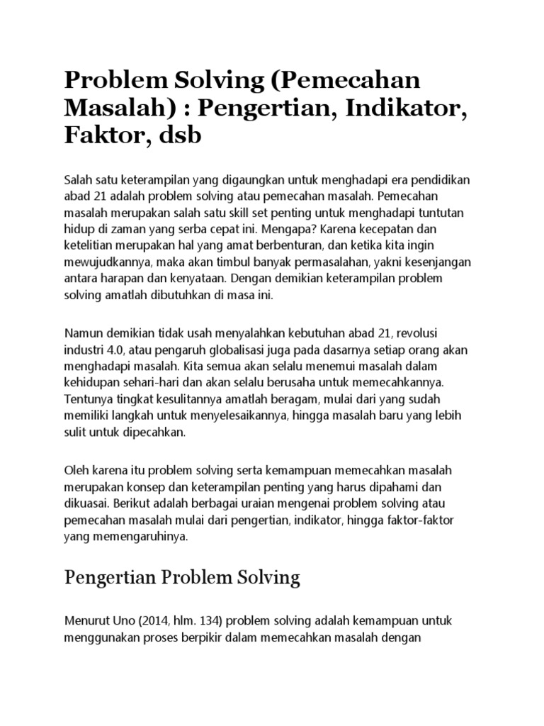 Problem Solving | PDF Problem Solving | PDF