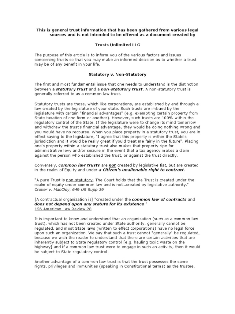 Trusts | PDF | Trust Law | Common Law