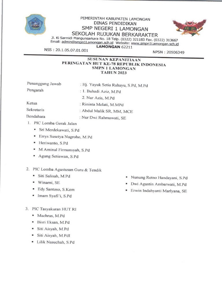 SK Panitia Hut Ri-78 | PDF