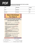 Noun Worksheet For Class 6 With Answers 1 | PDF | Noun