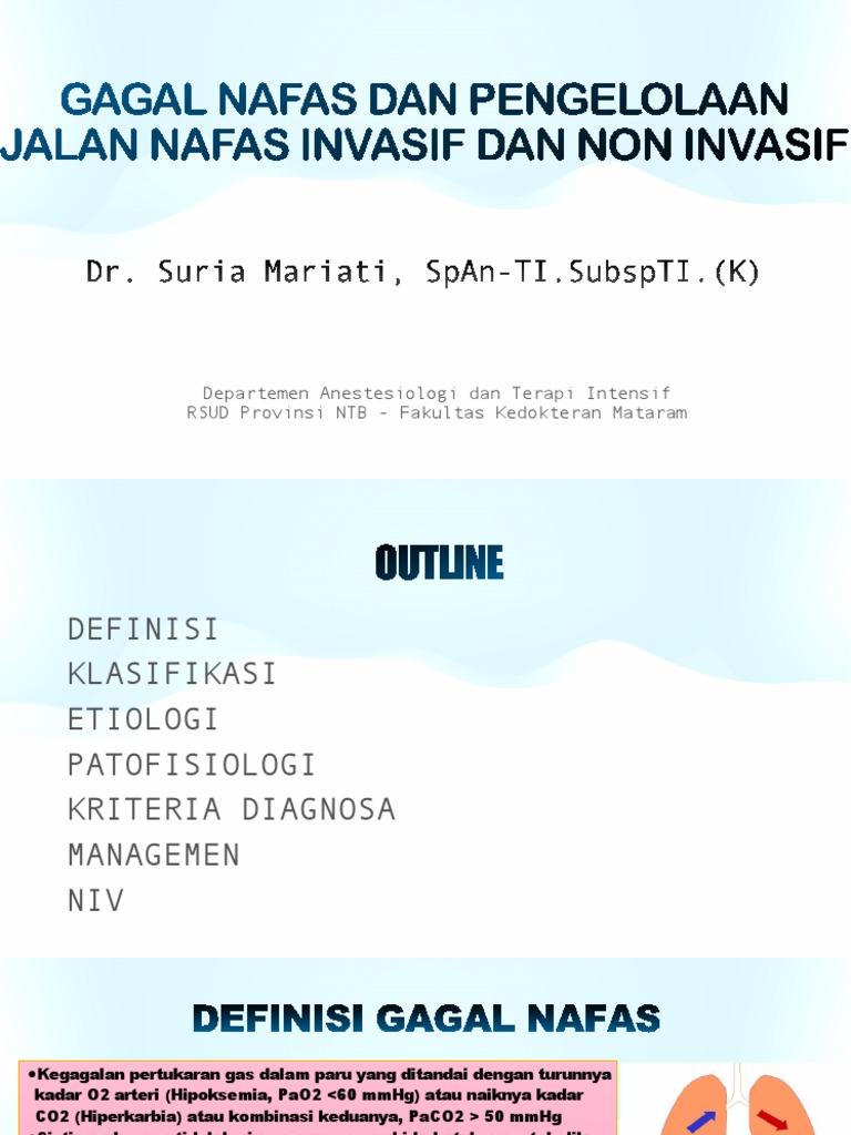 Gagal Nafas Serta Pengelolaan Gagal Nafas Invasif Dan Non Invasif | PDF