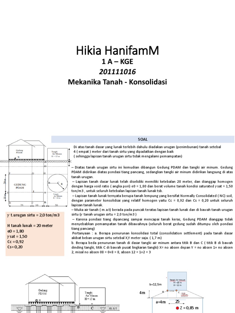 Tugas Mektan Perhitungan Konsolidasi | PDF