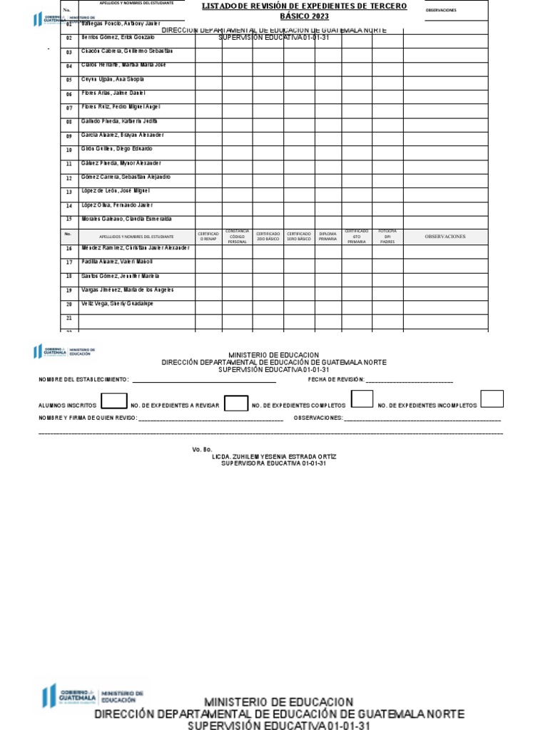 Formato Revision 3ro Bas 2023 | PDF