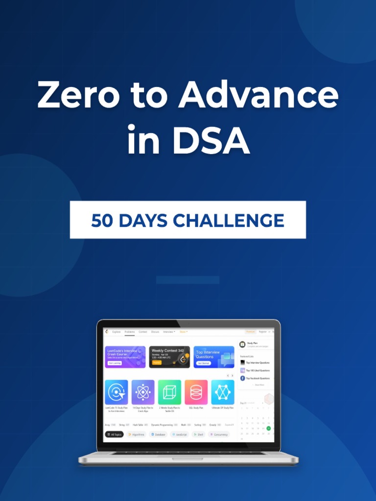 Zero To Advance in DSA: 50 Days Challenge | PDF | Algorithms ... Zero To Advance in DSA: 50 Days Challenge | PDF | Algorithms ...