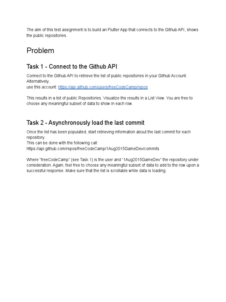 Flutter Task (UrbanMatch) | PDF