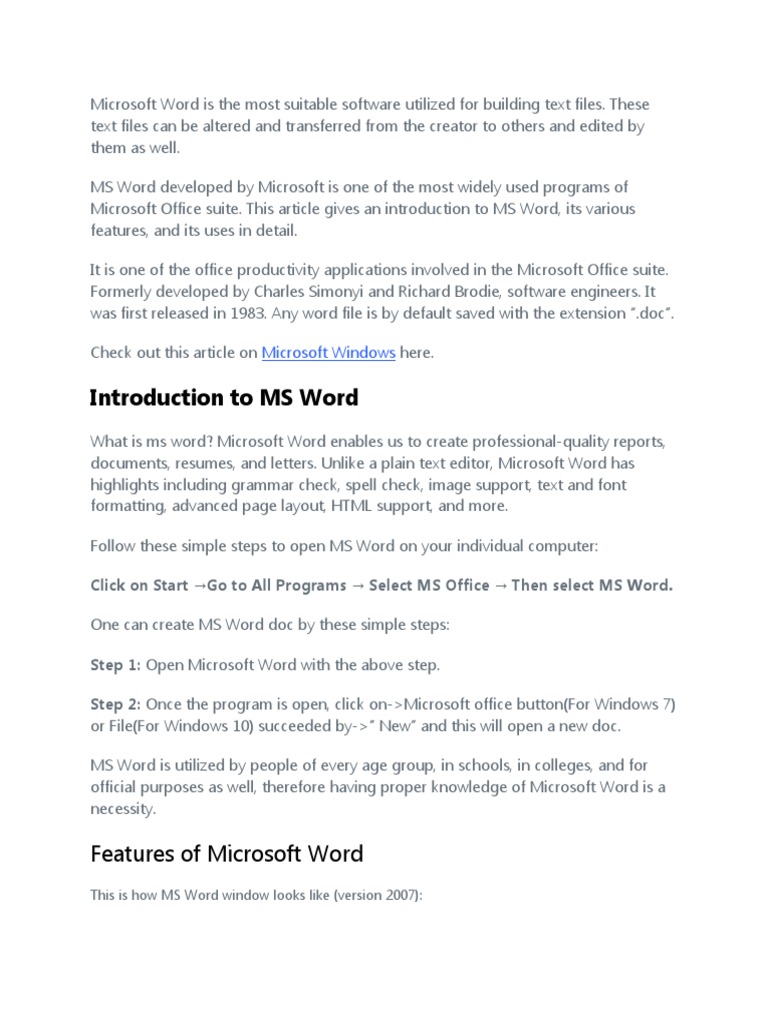 Microsoft Word | PDF | Microsoft Word | Paragraph