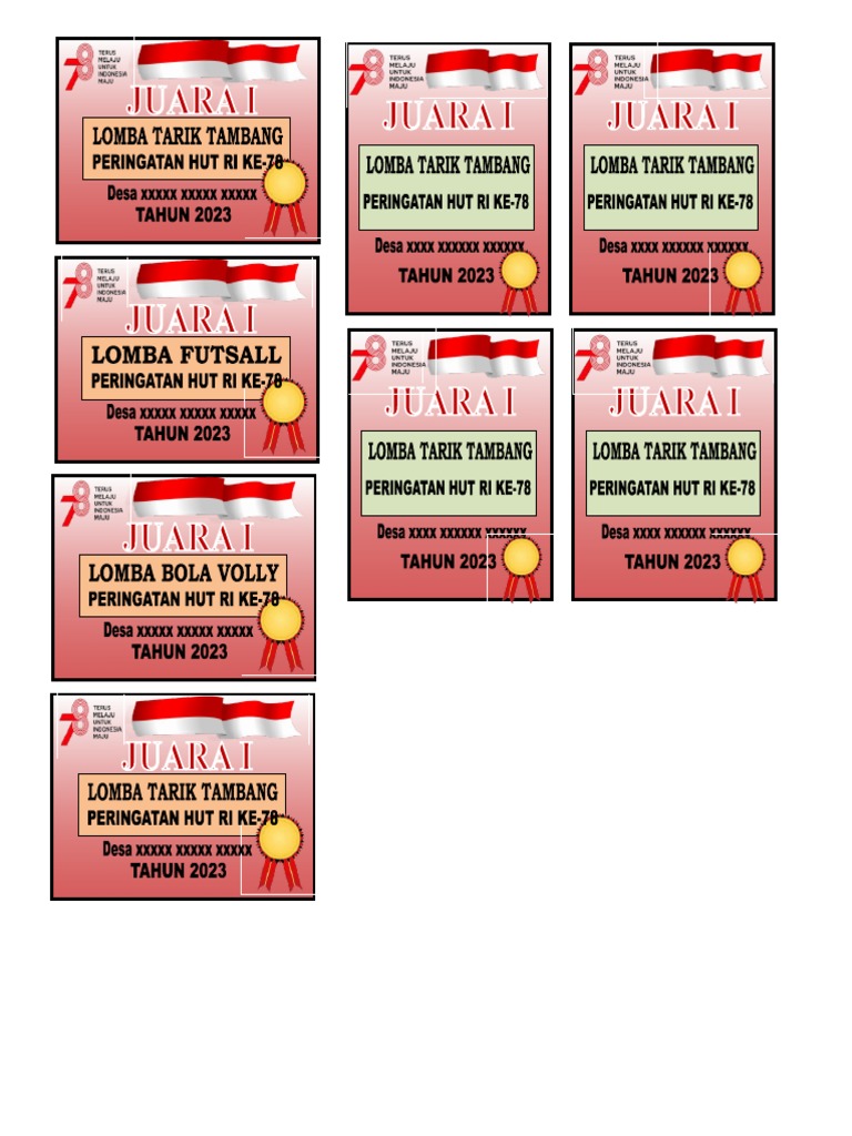Desain Label Juara Lomba Hut Ri | PDF