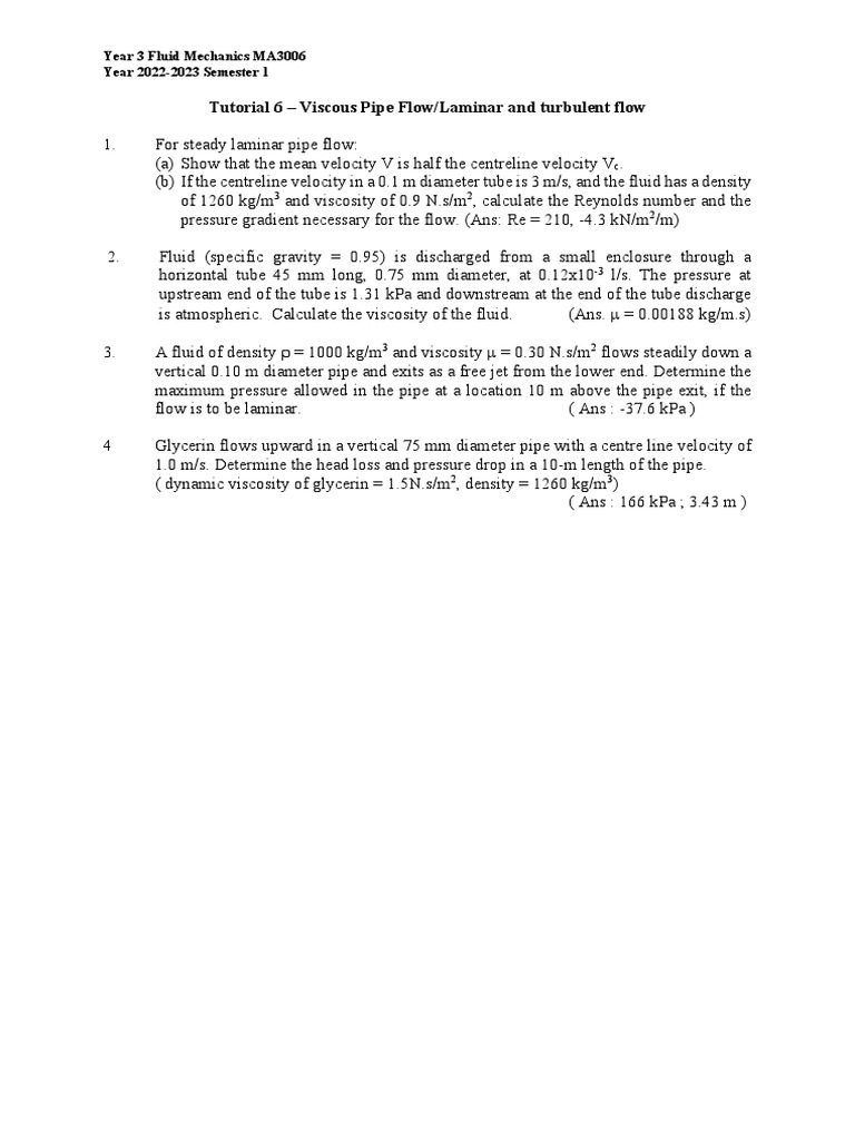 MA3006 Tutorials (6) Answers | PDF