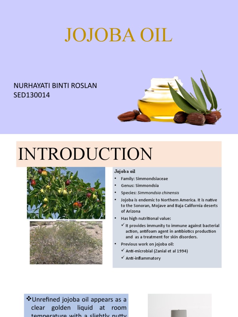 Benefits and Uses of Jojoba Oil | PDF | Cooking, Food & Wine | Wellness