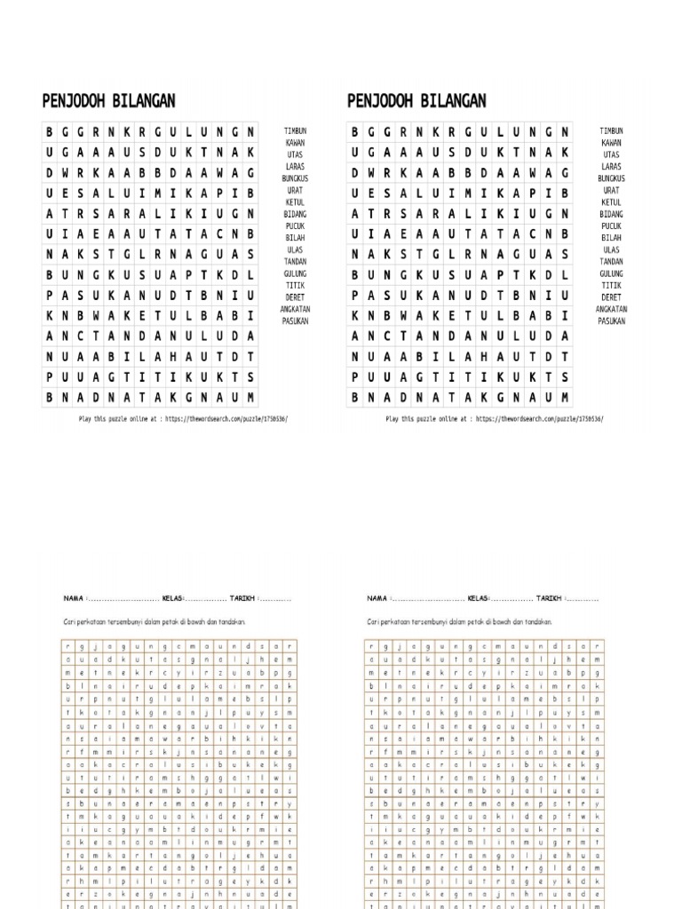 Latihan BM Y3 Nurul Penjodoh Bilangan | PDF