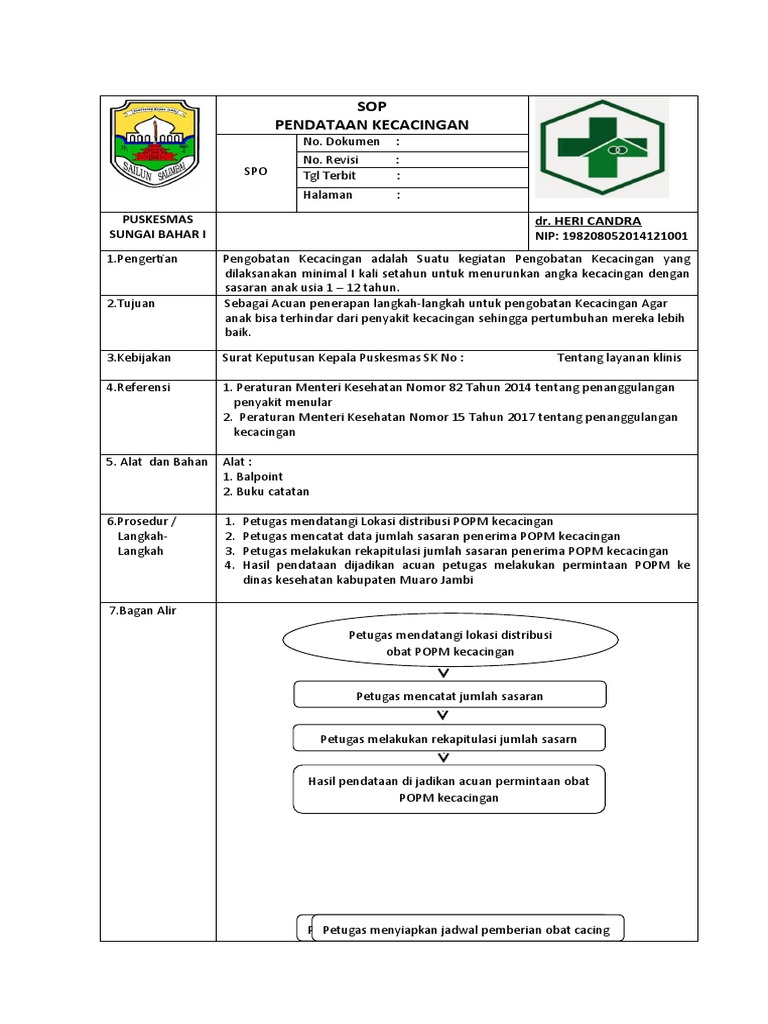 Sop Pendataan Kecacingan | PDF