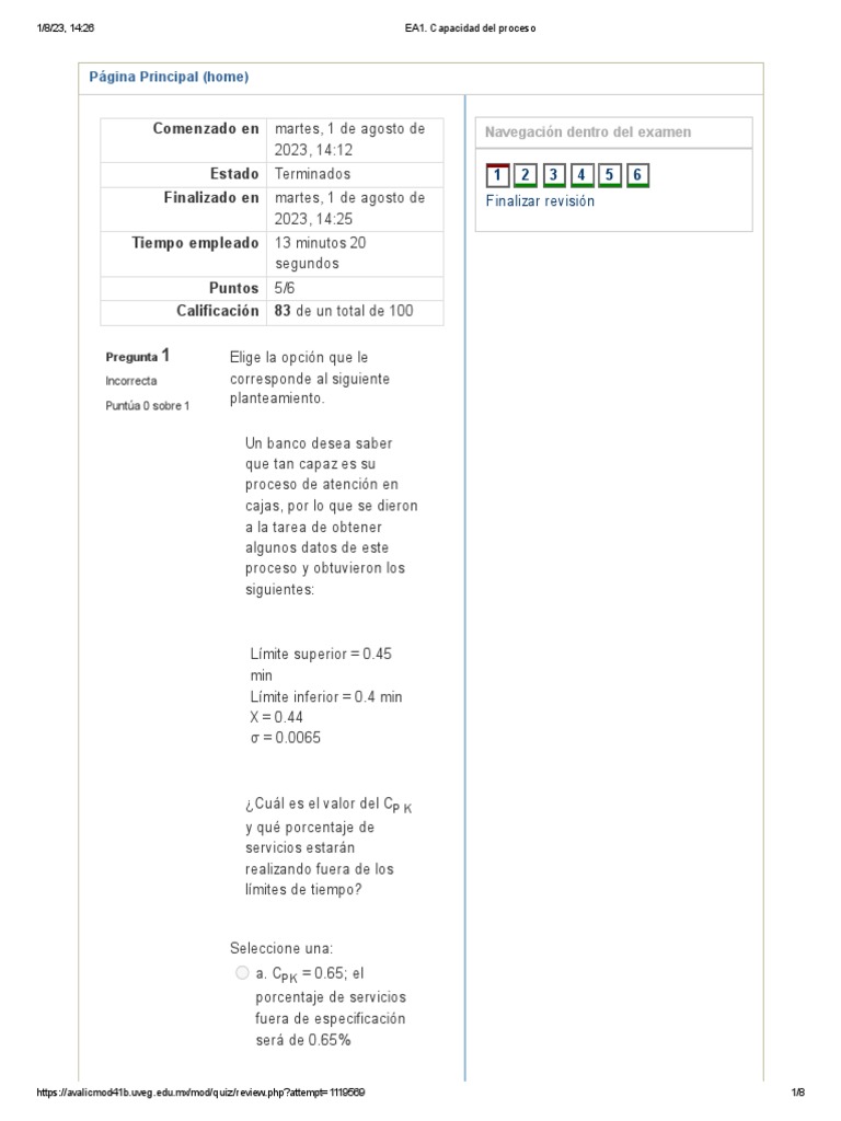 EA1. Capacidad Del Proceso | PDF