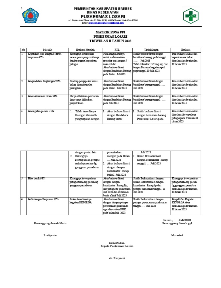 Matrik PDCA Ppi TW 2 | PDF