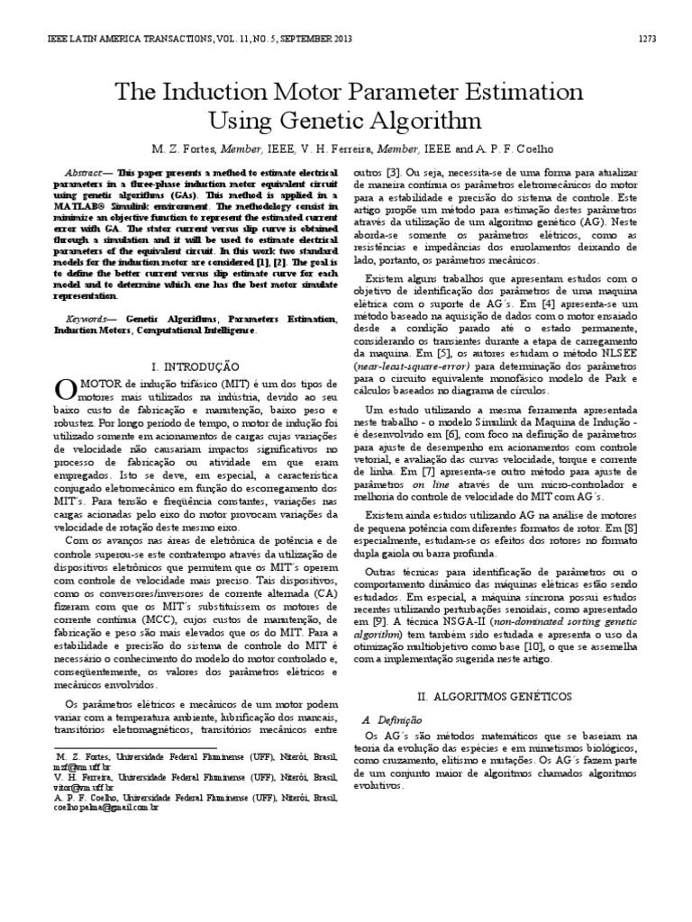 The Induction Motor Parameter Estimation Using Genetic Algorithm 2 Pdf Motor Elétrico 