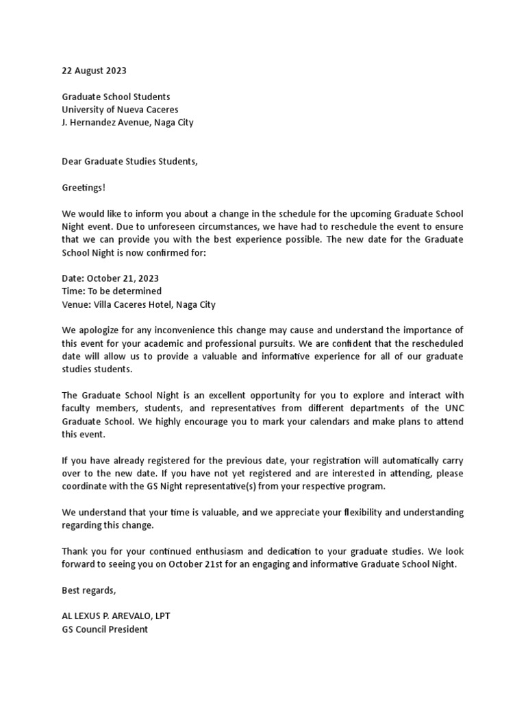 Gs Night Letter | PDF