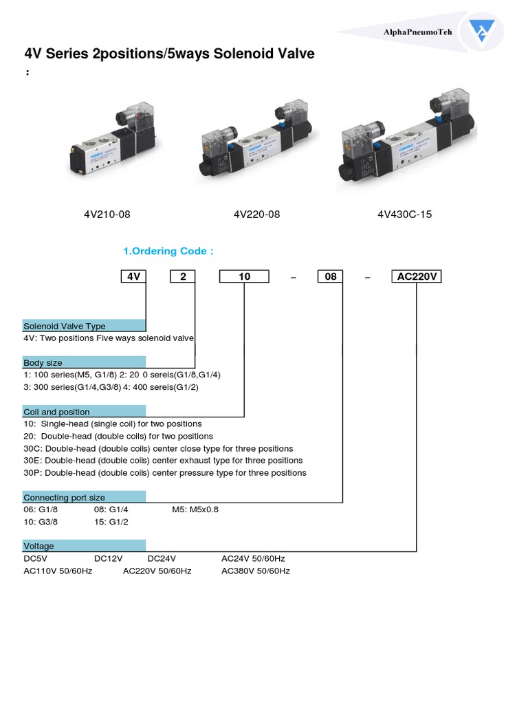 4V2-4V2-4V4 Series Solenoid Valves | PDF | Electricity | Equipment