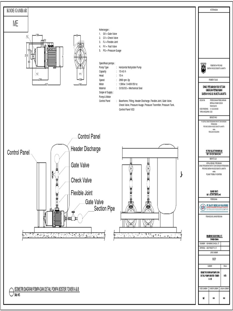 Control Panel Header Discharge Gate Valve Check Valve Flexible Joint ...