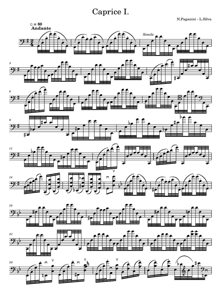 Paganini Caprice For Cello | PDF