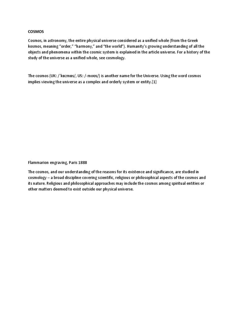 Cosmos | PDF