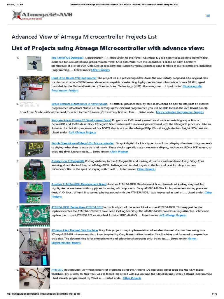 Advanced View of Atmega Microcontroller Projects List - Projects ... Advanced View of Atmega Microcontroller Projects List - Projects ...