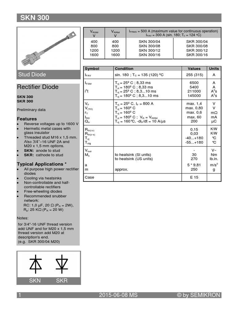 SKNR 300 | PDF | Diode | Rectifier
