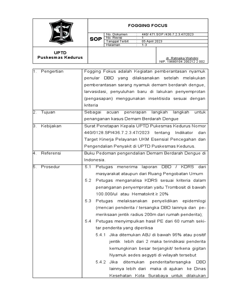 Sop Fogging Focus | PDF