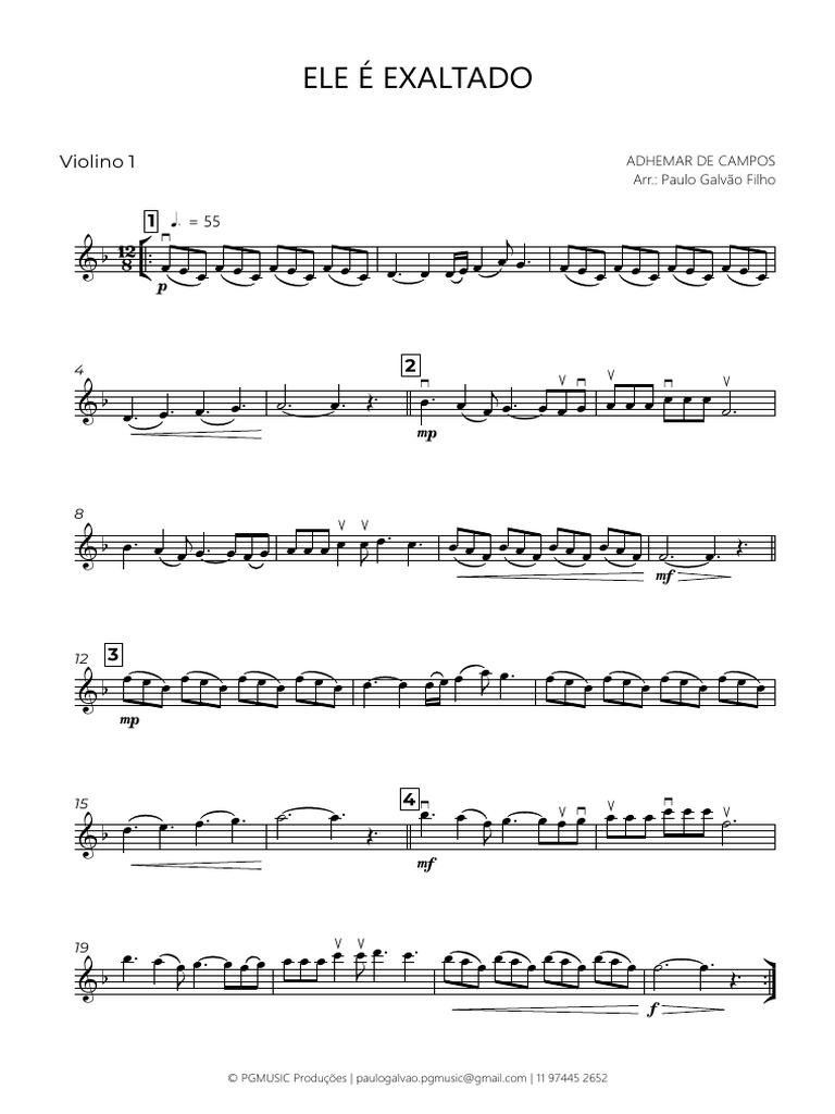 ELE É EXALTADO - Violino 1 | PDF