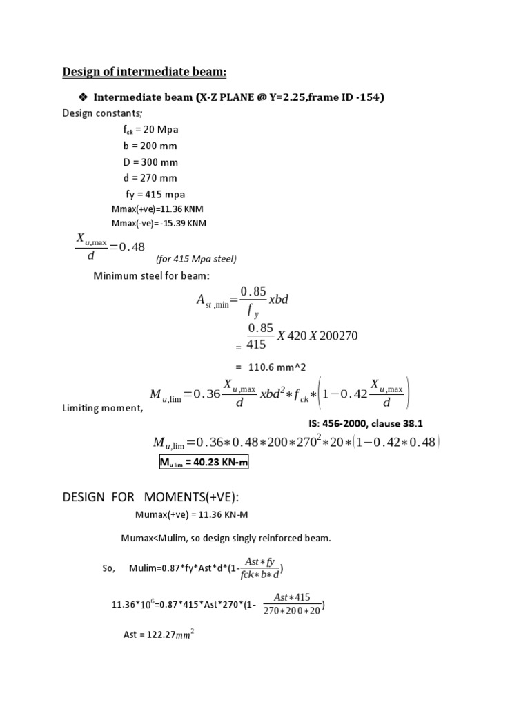 Design of Intermediate Beam - Docx.anish | PDF