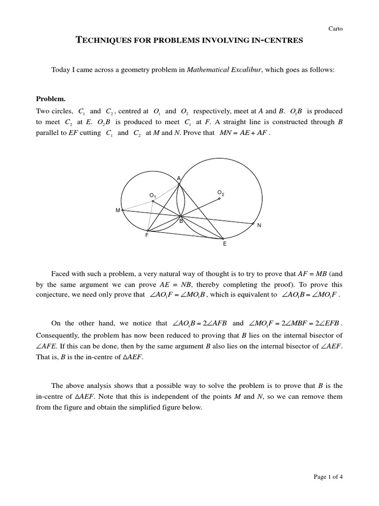 Geometry Problem Solving Techniques | PDF
