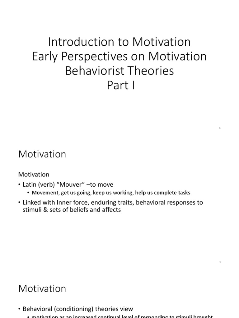 Introduction Motivation Part I handout | PDF