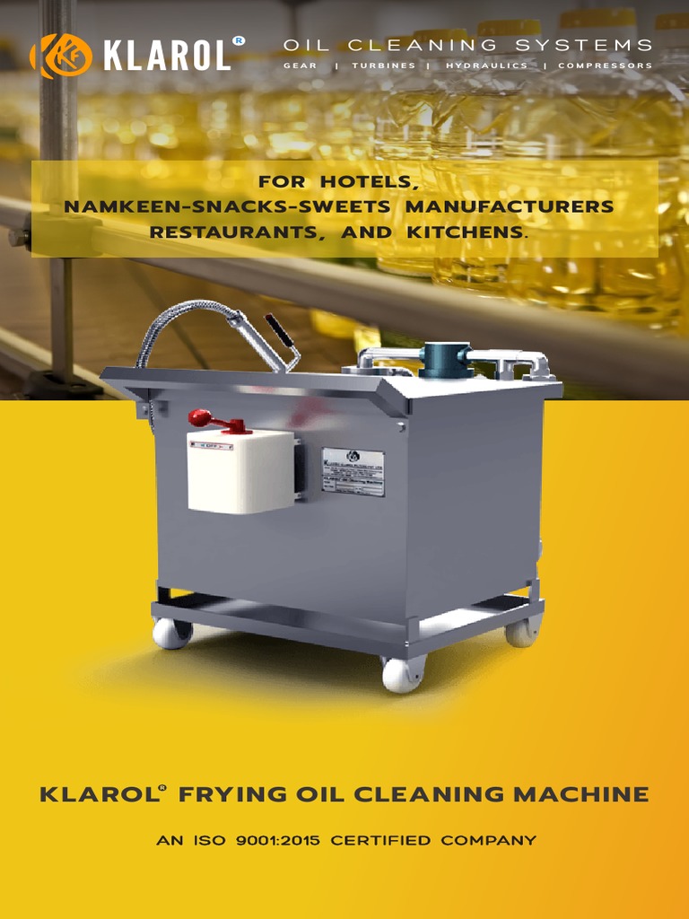 Brochure - Klarol Frying Oil Cleaning Machine | PDF