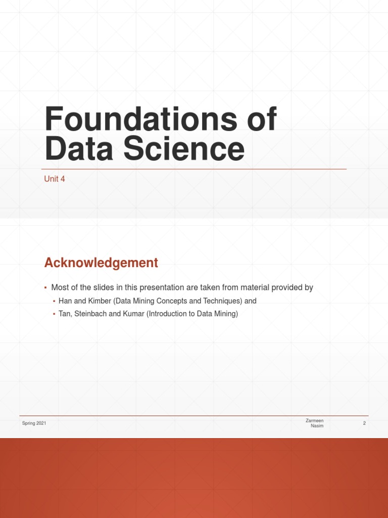 Foundations of Data Science - Unit 4 | Download Free PDF | Data | Data Mining