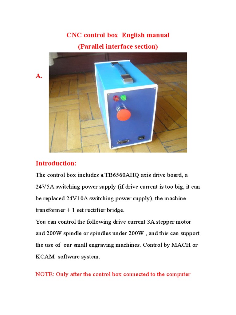 CNC Control Box English Manual | PDF | Electric Motor | Numerical Control