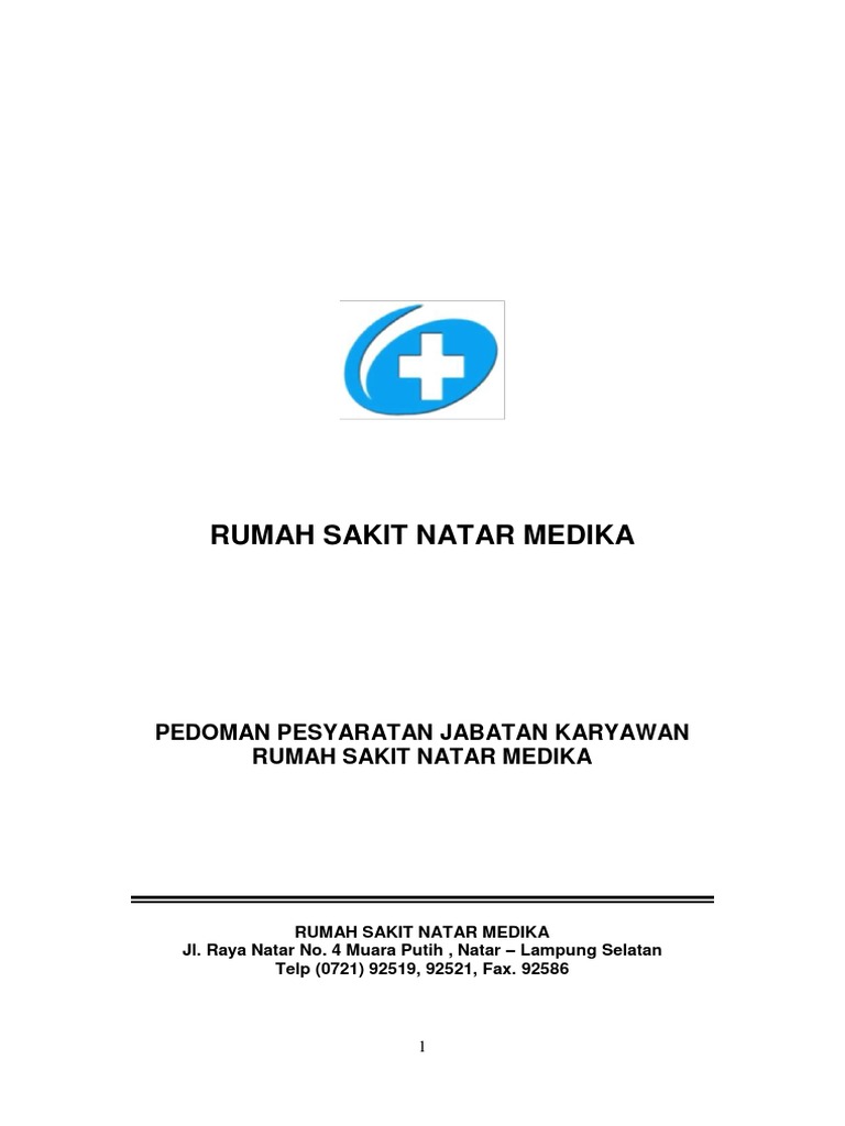 Pedoman Jabatan Karyawan RS Natar Medika | PDF | Karier & Perkembangan ...