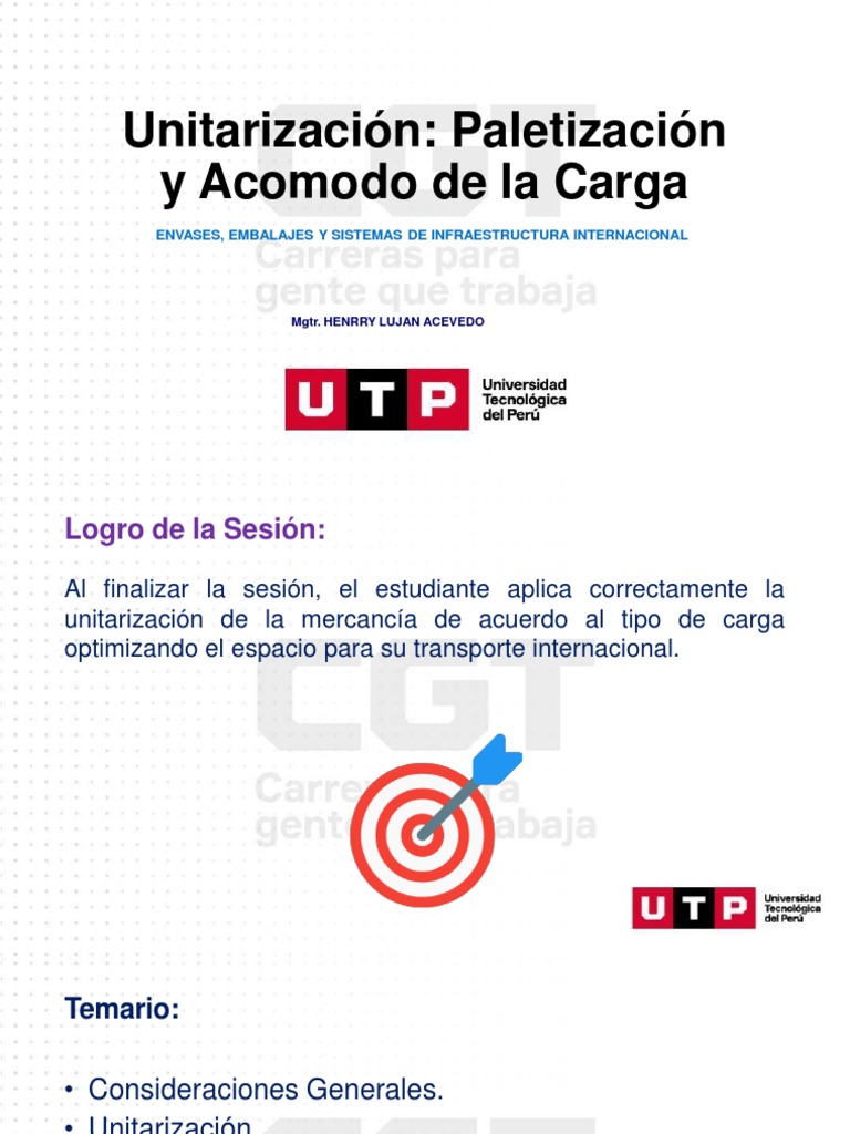 Unitarización, Paletización y Acomodo de la Carga | PDF | Paleta | Materiales de construcción
