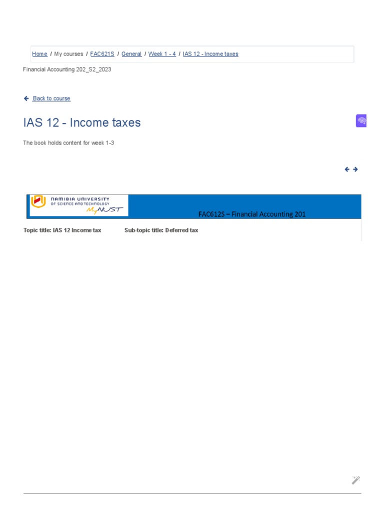 IAS 12 - Income Taxes - Meaning of Deferred Tax | PDF