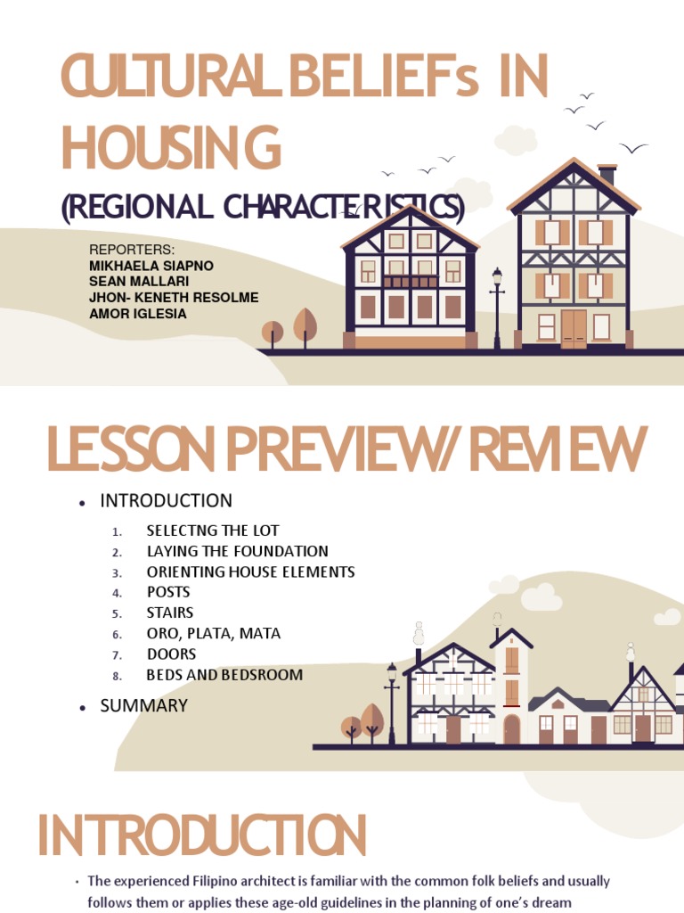 Arc150 - Group 3 Cultural Beliefs in Housing Regional Characteristics | PDF