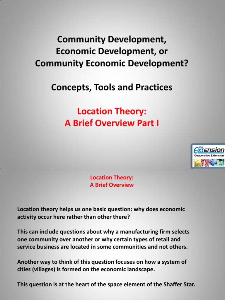 Location Theory General Overview Part I | PDF