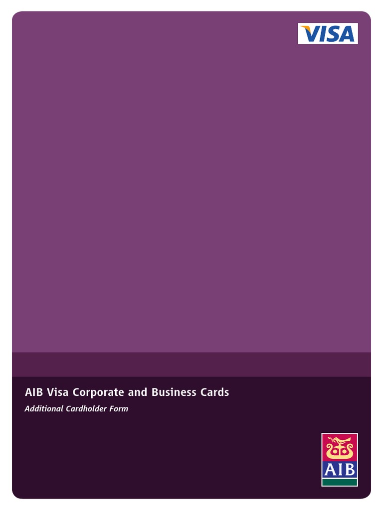 AIB Visa Corporate Business Card Additional User | PDF | Credit Card ...