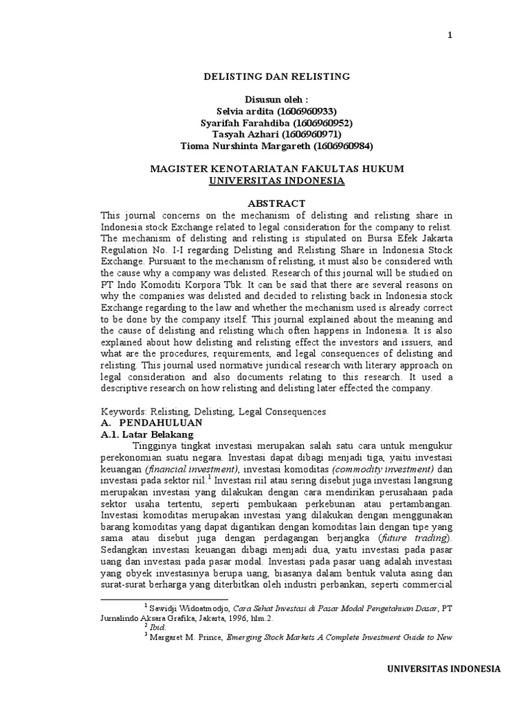 Delisting & Relisting Pasmod | PDF