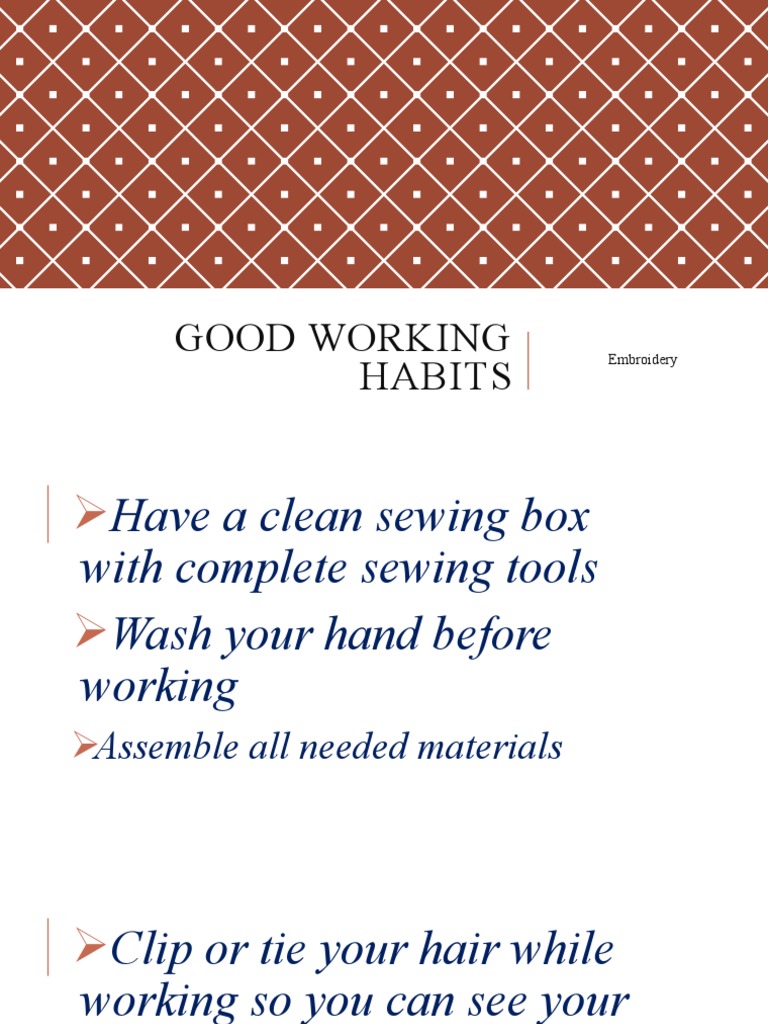 A Good Working Habits | PDF