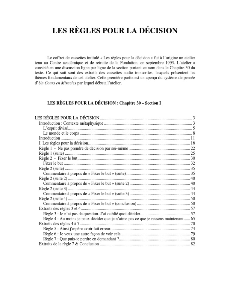 Regles de Decision K. Wapnick | PDF