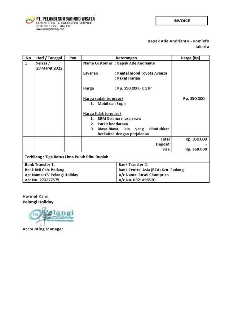 Kwitansi Rental Mobil | PDF
