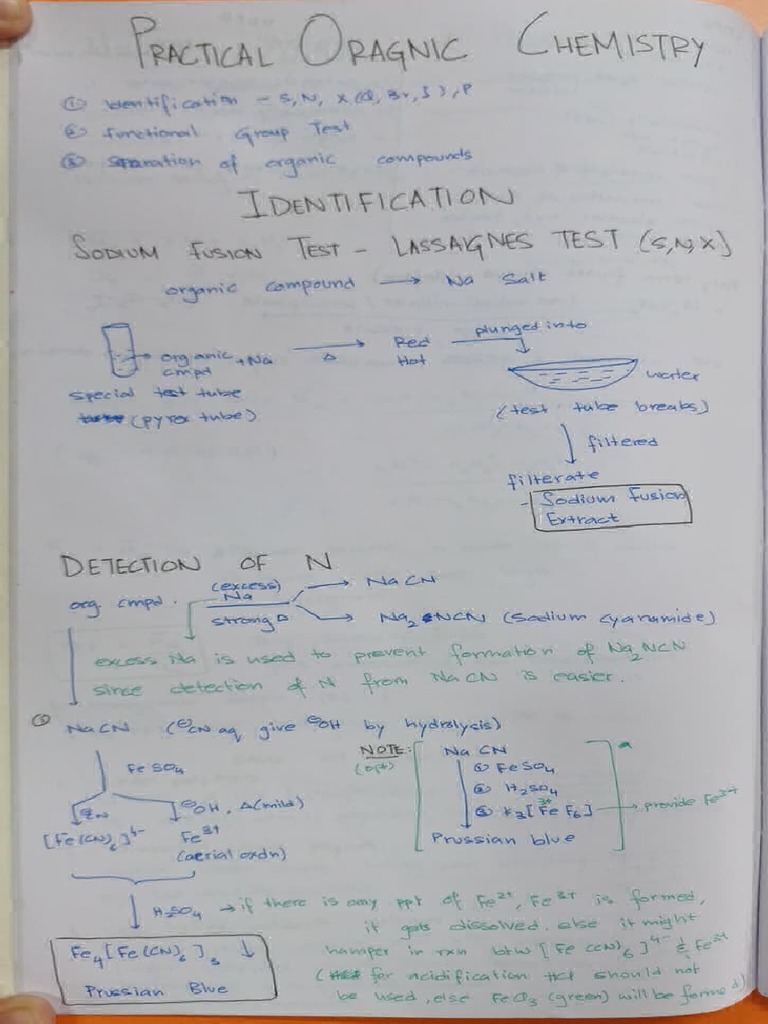 Organic Chemistry Practical Tests Guide | PDF | Atoms | Hydrogen Compounds