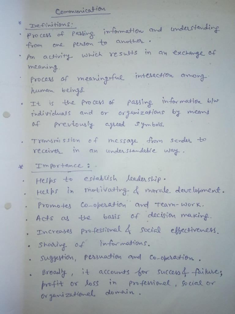 Business Communication Notes-1 For BBA | PDF