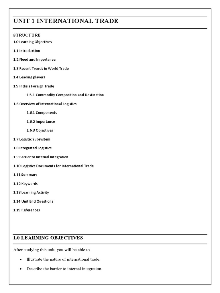 Overview of International Trade Components | PDF | World Trade ...
