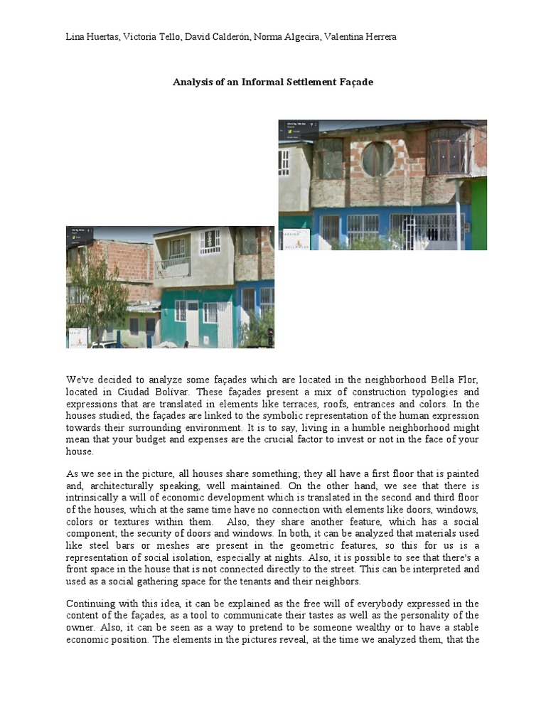 Informal Settlement Façade Analysis | PDF