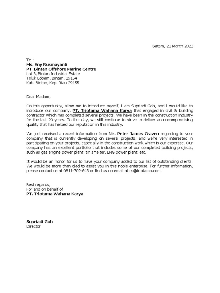 Introduction Letter | PDF