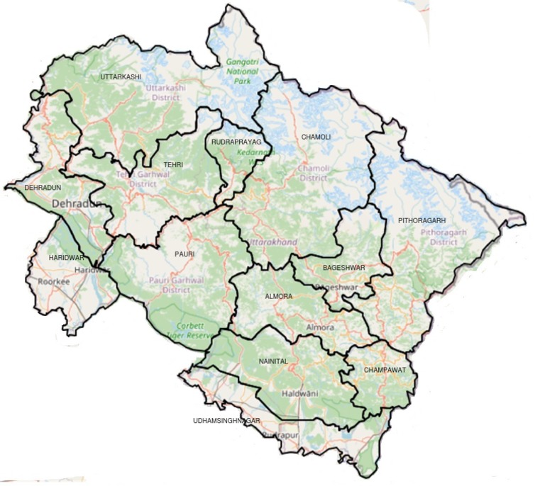 Almora District Map, Uttarakhand, India, 49% OFF