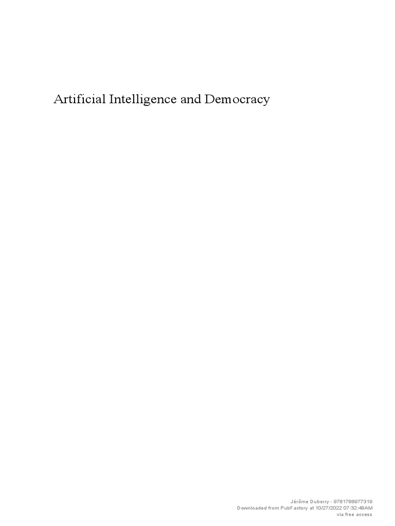 Artificial Intelligence and Democracy | PDF | Artificial Intelligence | Intelligence (AI ...